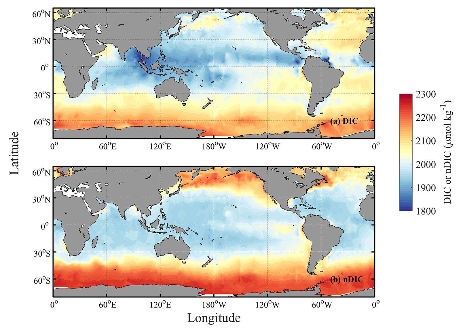 Upwelling and solubility drive global surface dissolved inorganic ...